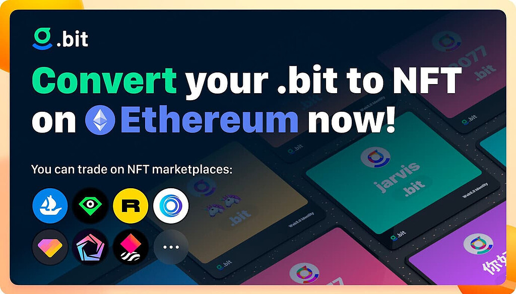 .bit 现已支持转换为 Ethereum 上的 NFT！单个.bit NFT最高售价5e - .bit - imToken Fans
